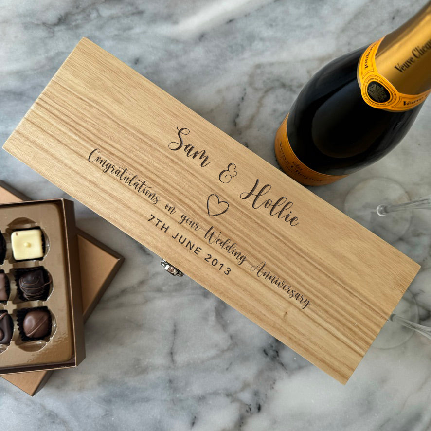 Personalised Champagne Box Engagement Anniversary Gift — Not Just A Print
