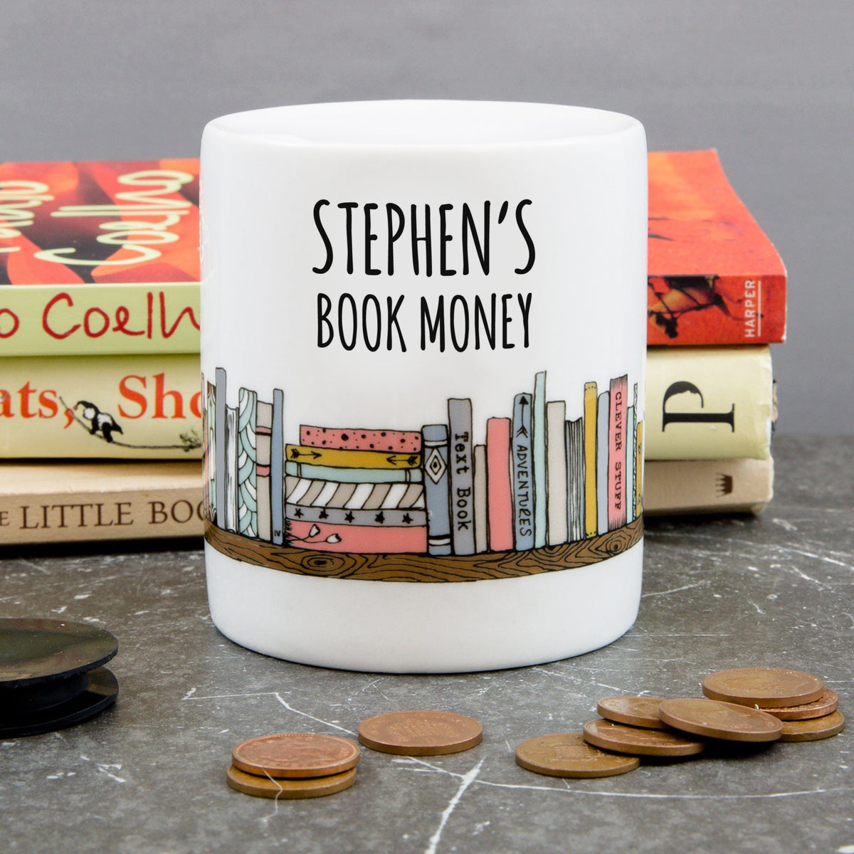 Book savings money box - gift for book lovers — Not Just A Print