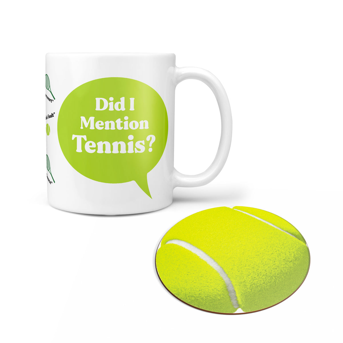 Tennis Gift Idea | Tennis Mug & Personalised Tennis Ball Coaster — Not ...
