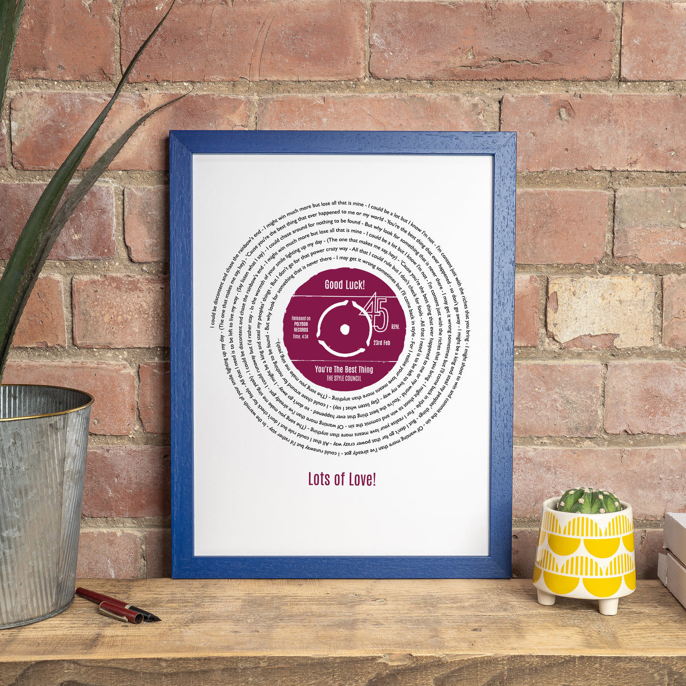 Personalised Vinyl Record Song Lyrics Print For Him | Not Just a Print ...