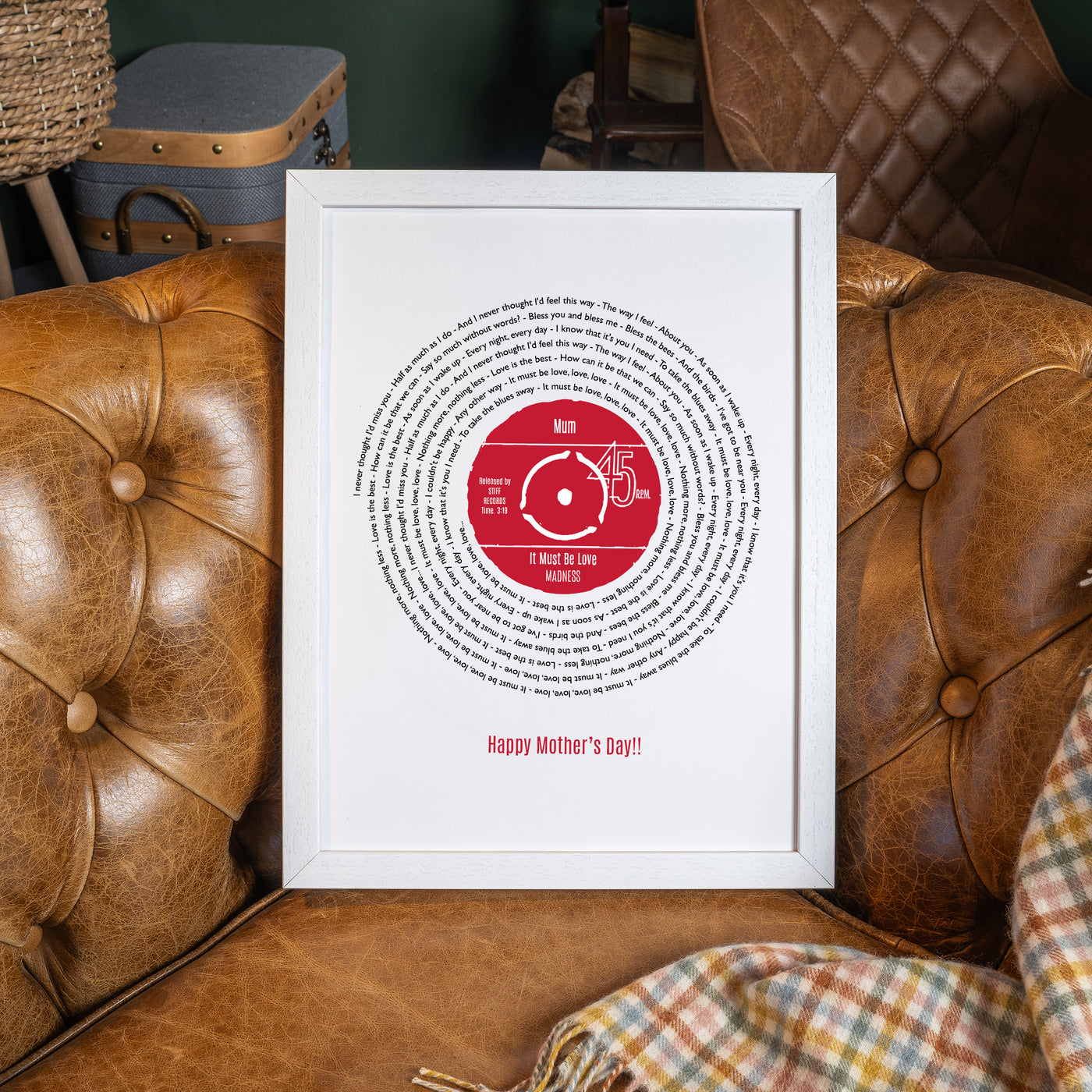 Personalised Vinyl Record Song Lyrics Print For Him | Not Just a Print ...