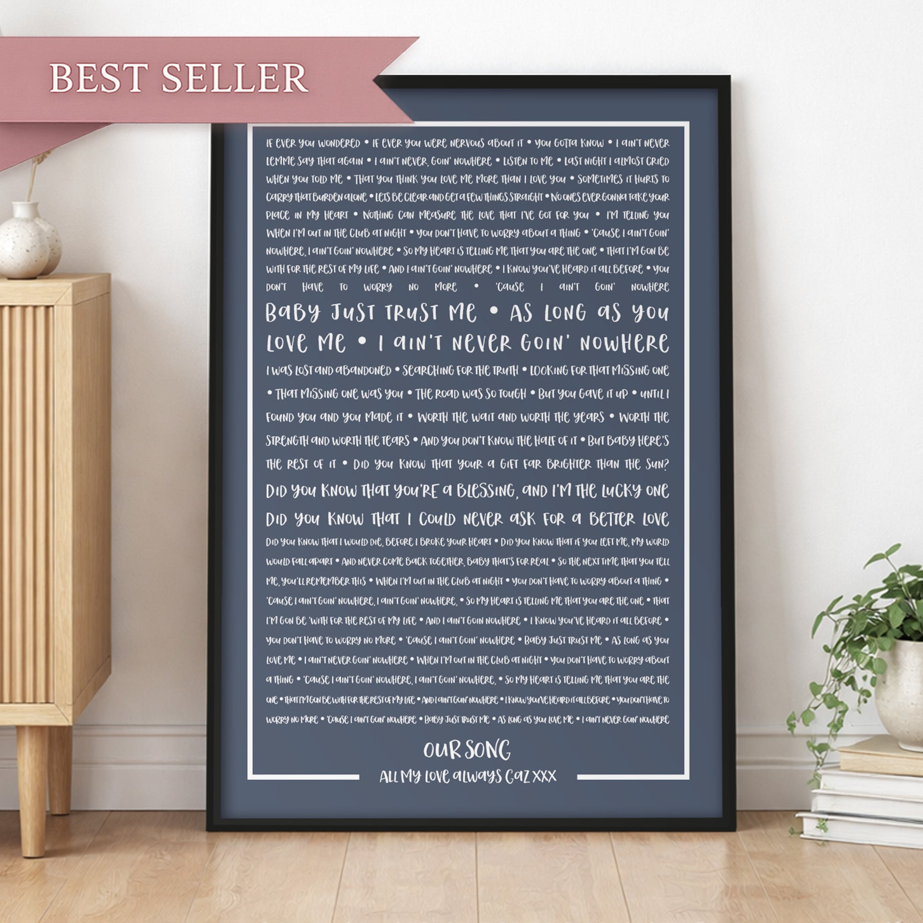 Song Lyric Prints – Personalised Music Wall Art UK | Not Just A Print