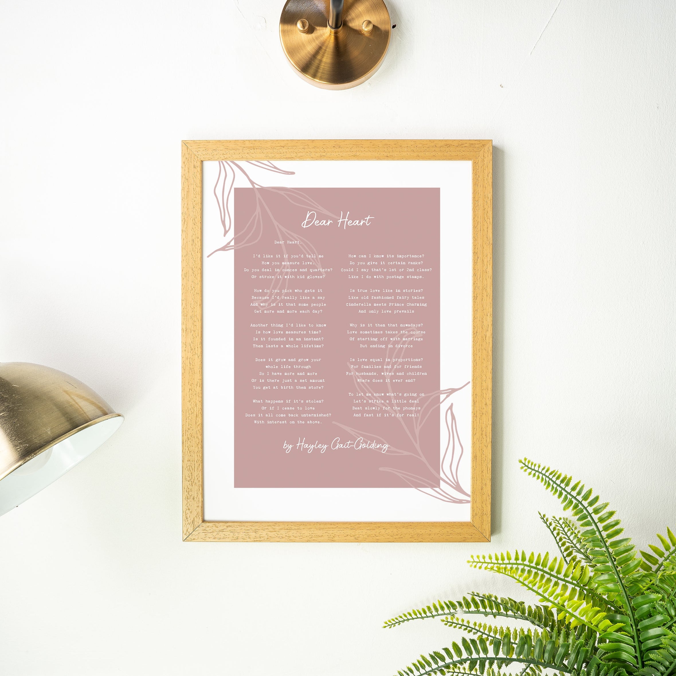 Personalised Poem or Reading Framed Word Art Gift | Not Just a Print ...