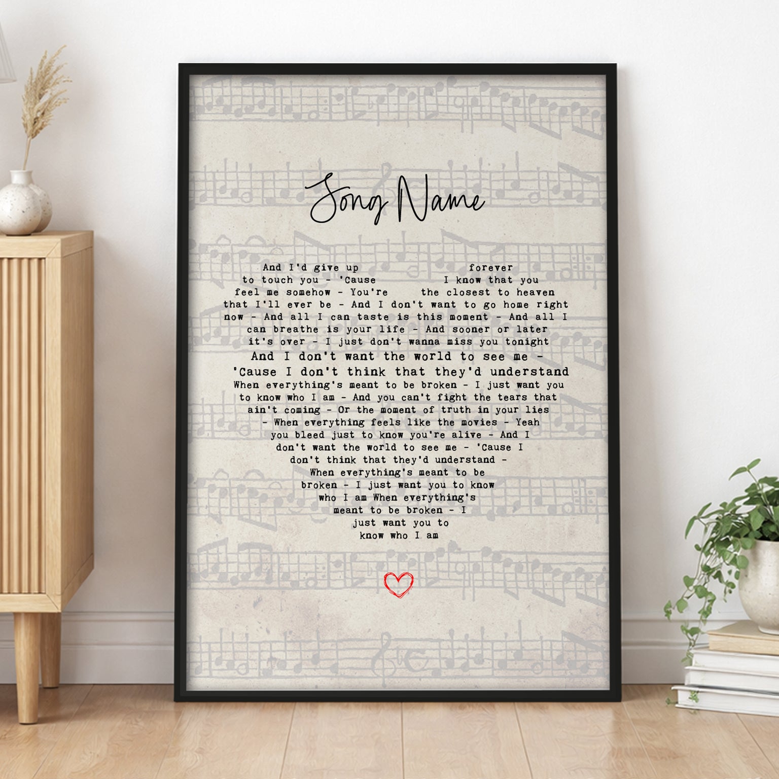 Song Lyric Prints – Personalised Music Wall Art UK | Not Just A Print