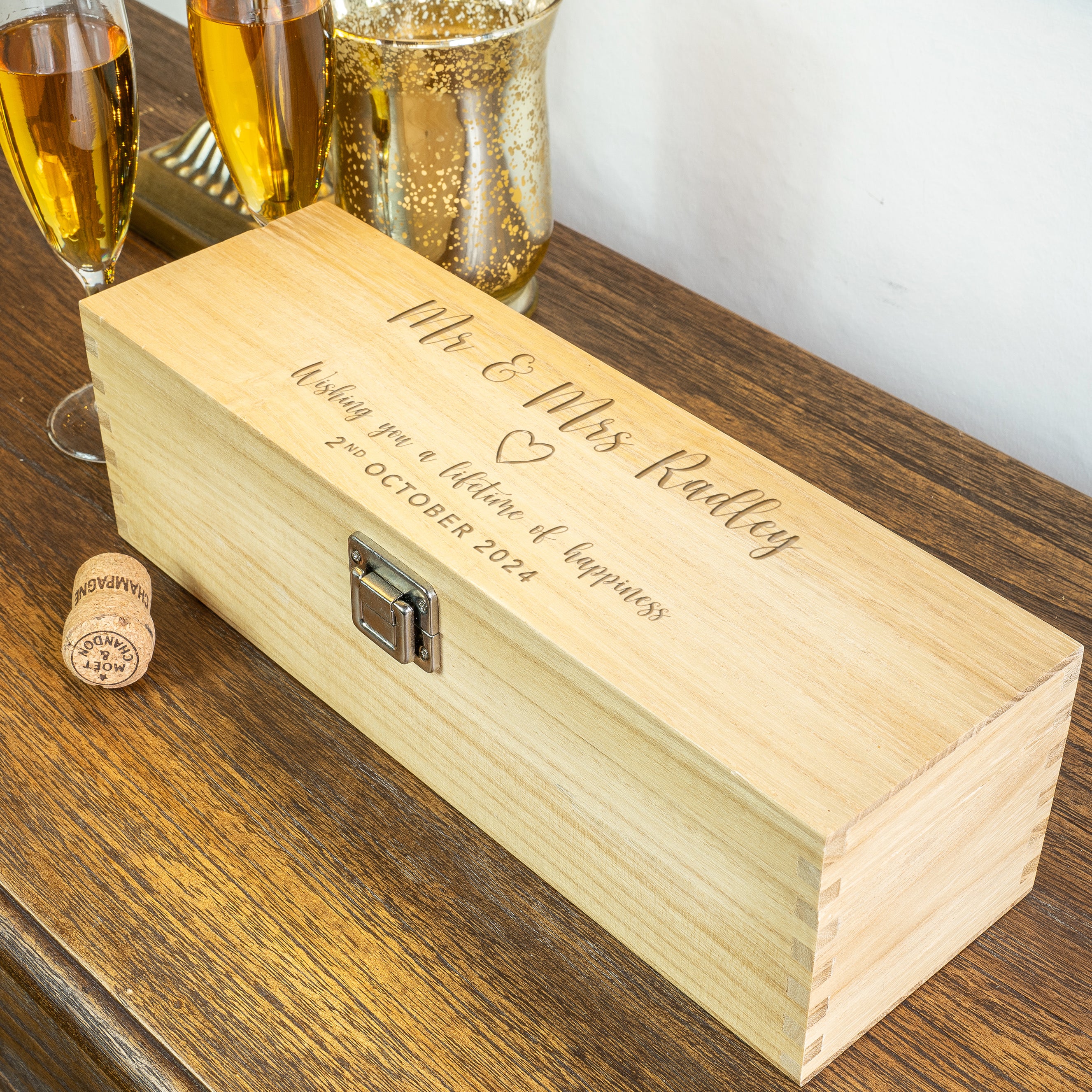 Personalised Champagne Box Wedding Gift – Not Just A Print