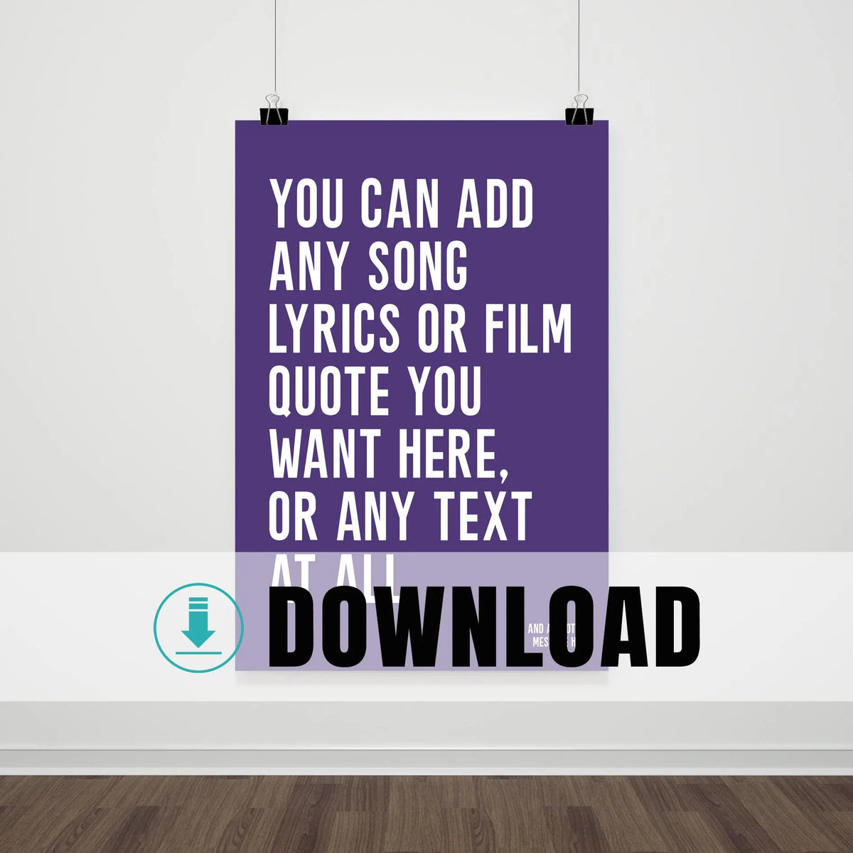 Custom Song Lyric Typography Print: Personalized Wall Art (Digital Dow ...