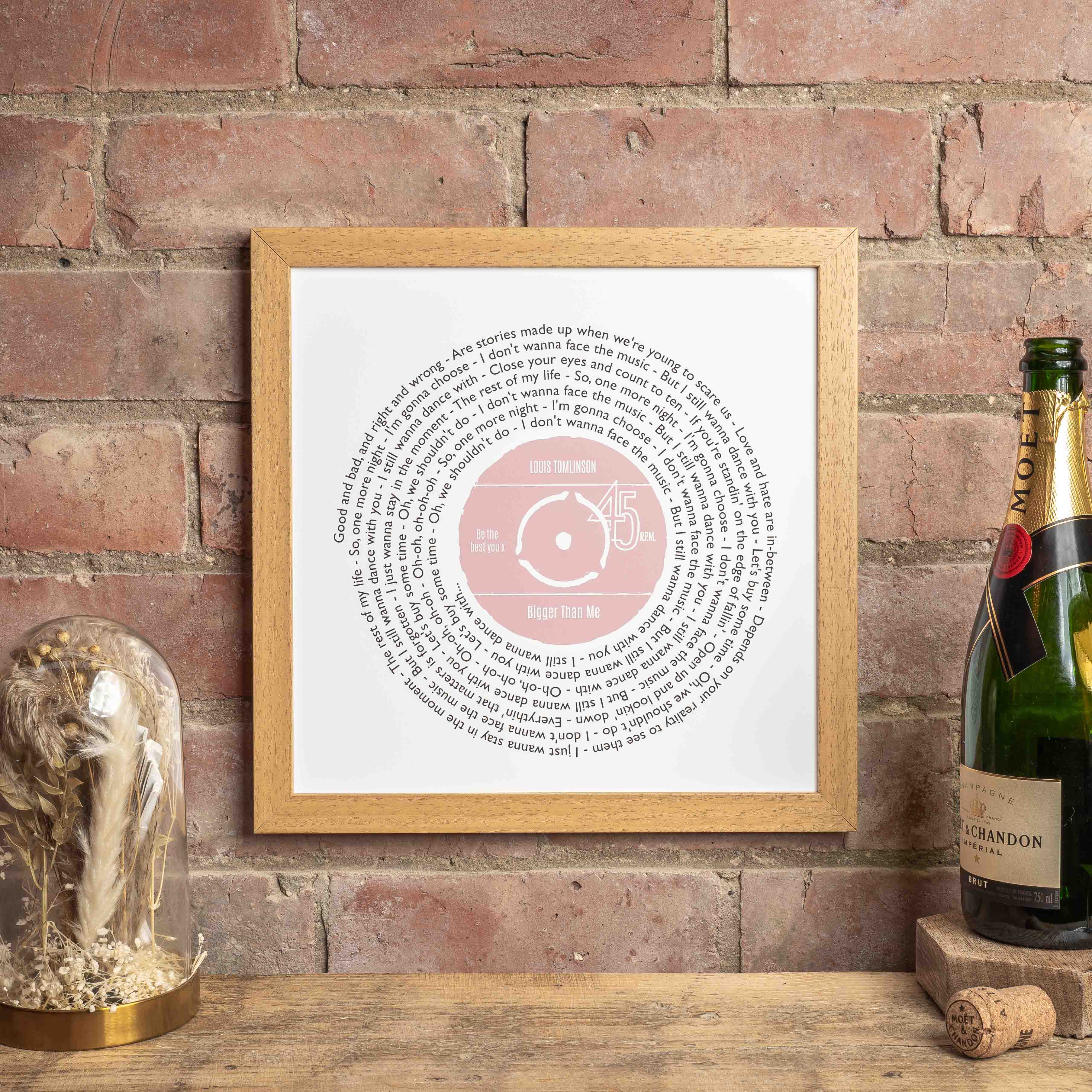 Personalised Vinyl Record Song Lyrics Print For Him | Not Just a Print ...