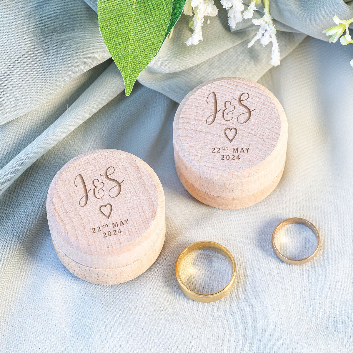 Personalised Engraved Wedding or Engagement Ring Box — Not Just A Print